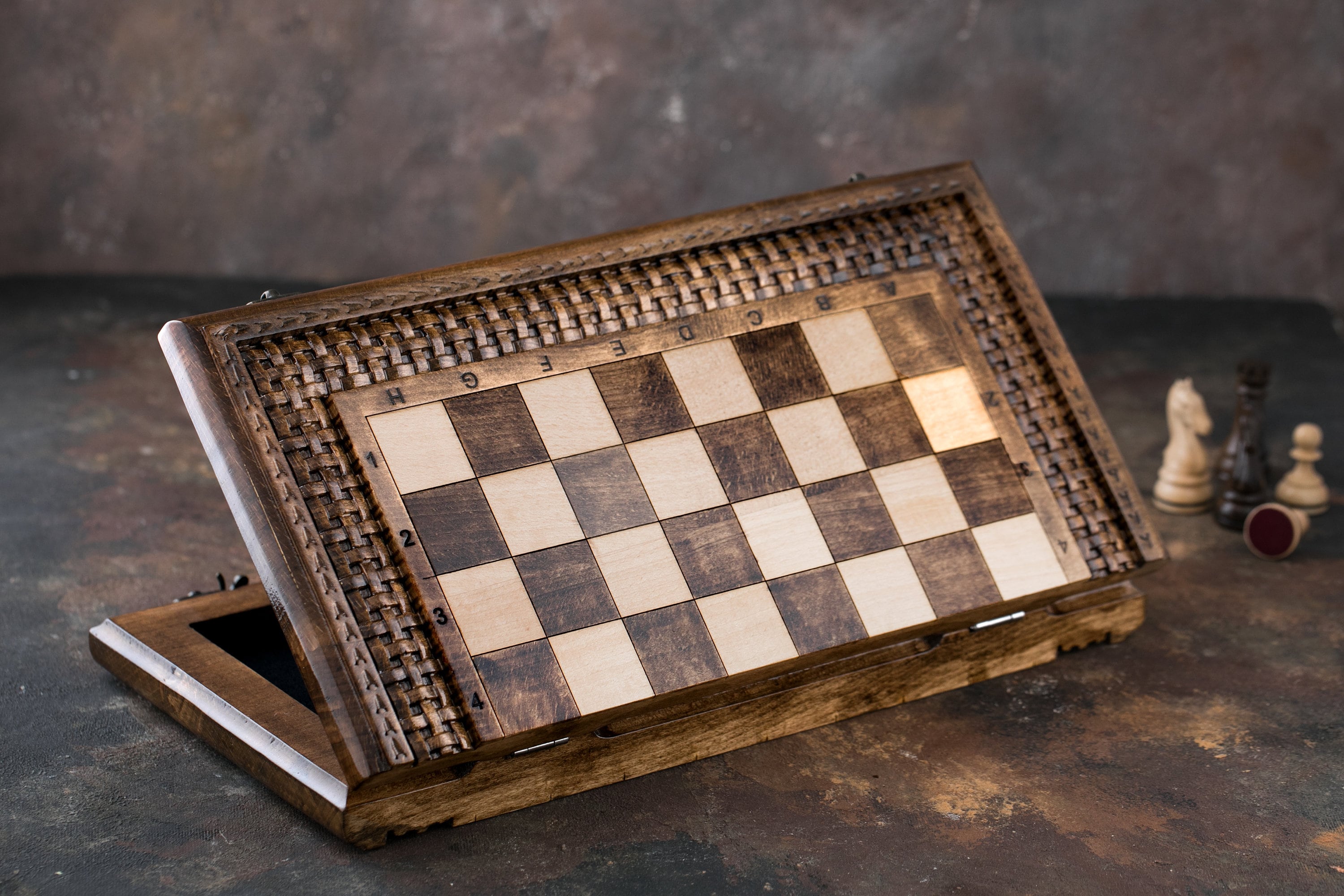 Handmade Wooden Chess Set With the Board of the Highest - Etsy
