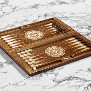 Backgammon Set With Carved Tree, Presonalized Backgammon Set - Etsy