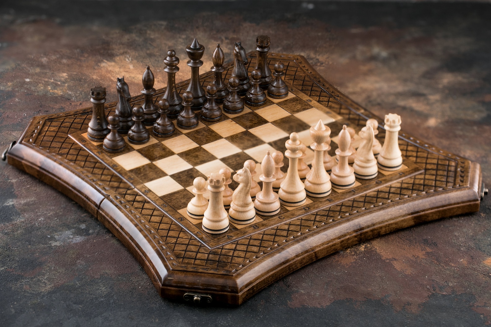Wooden Chess Set Chess Set Handmade Wooden Chess Set Unique Etsy