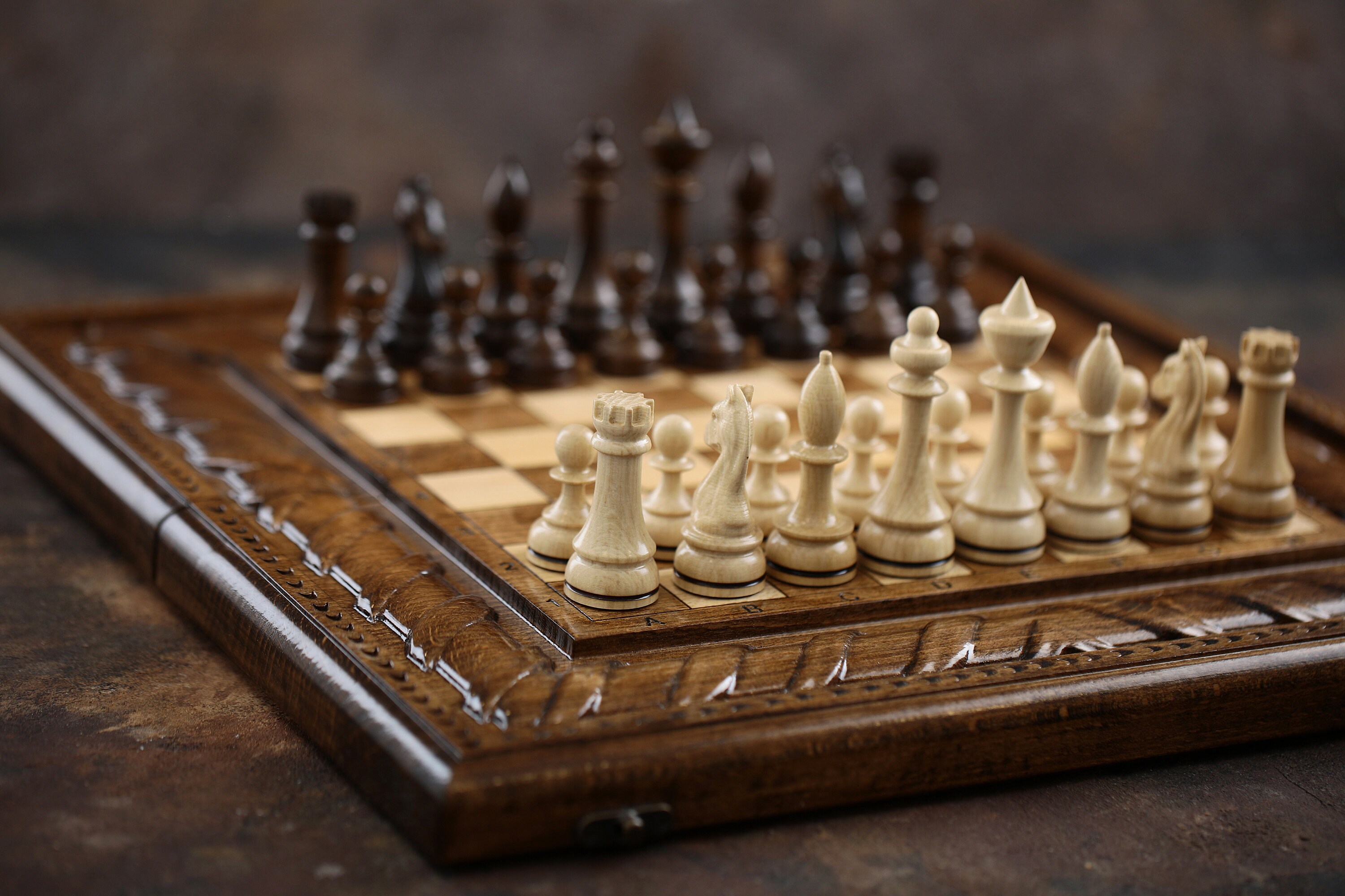 Wooden Chess Set, Carved Chess Board, Personalized Chess Set, Premium ...