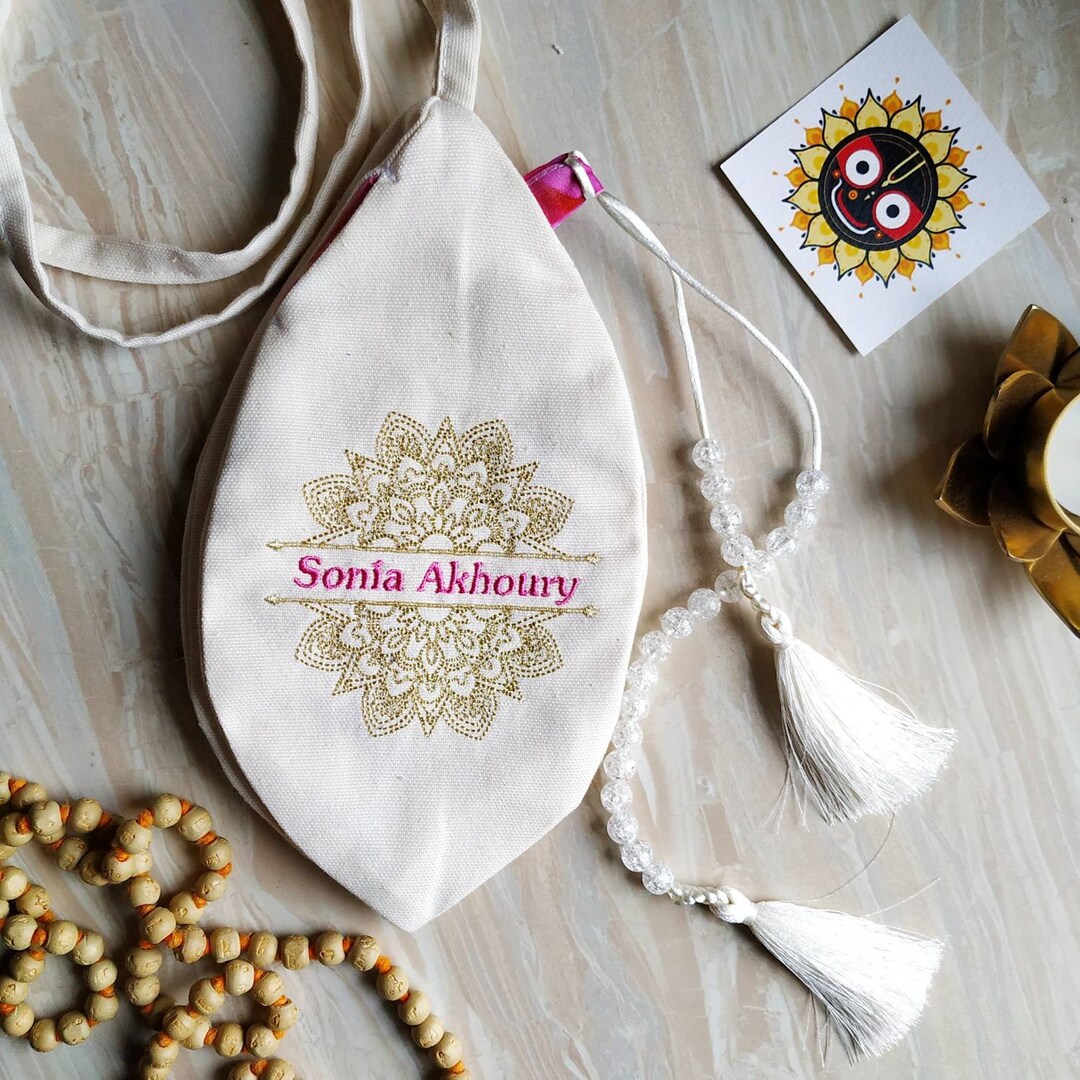 Custom Embroidered Four Side Japa Mala Beads Bag. Prayer Bag ...