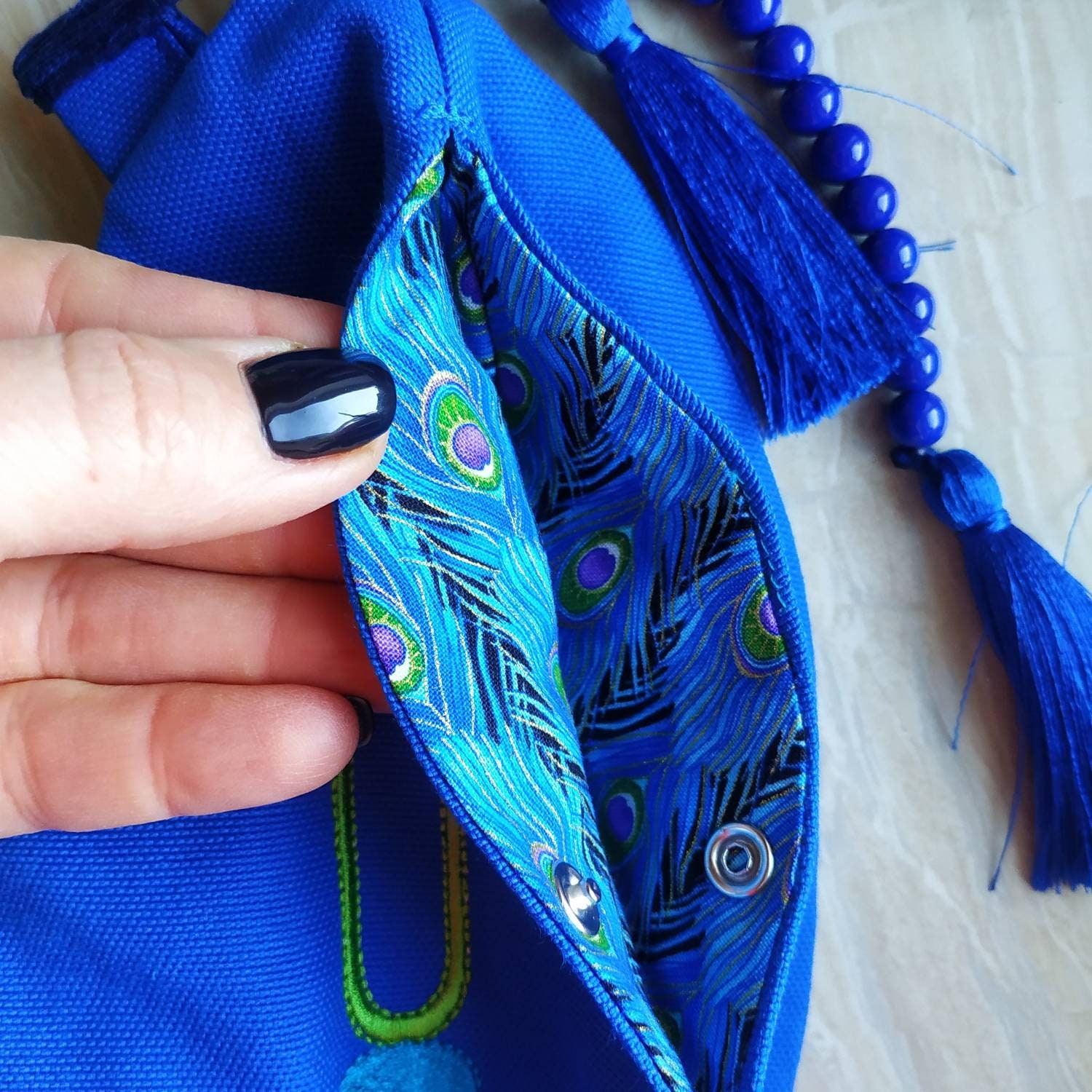 Peacock Feather and Tilak Embroidered Japa Mala Beads Bag. Prayer Bag ...