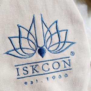 Embroidered ISKCON Lotus Logo Japa Mala Beads Bag. Prayer Bag ...