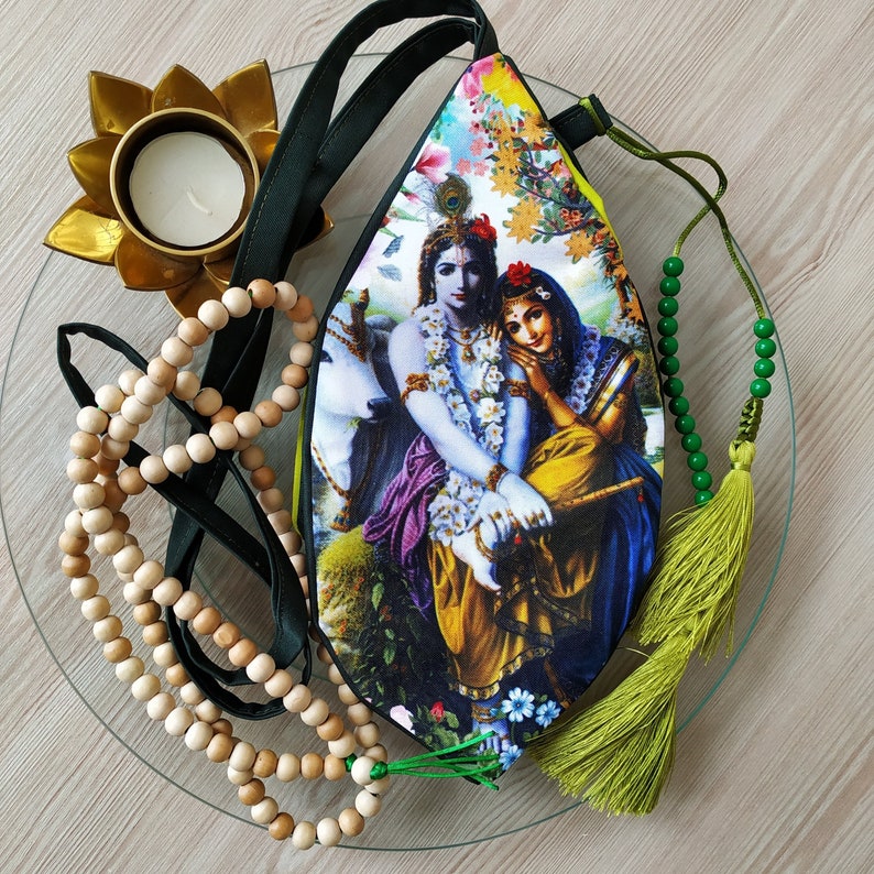Krishna and Radha Japa Bag. Prayer Bag. Meditation Bag. Krishna and ...