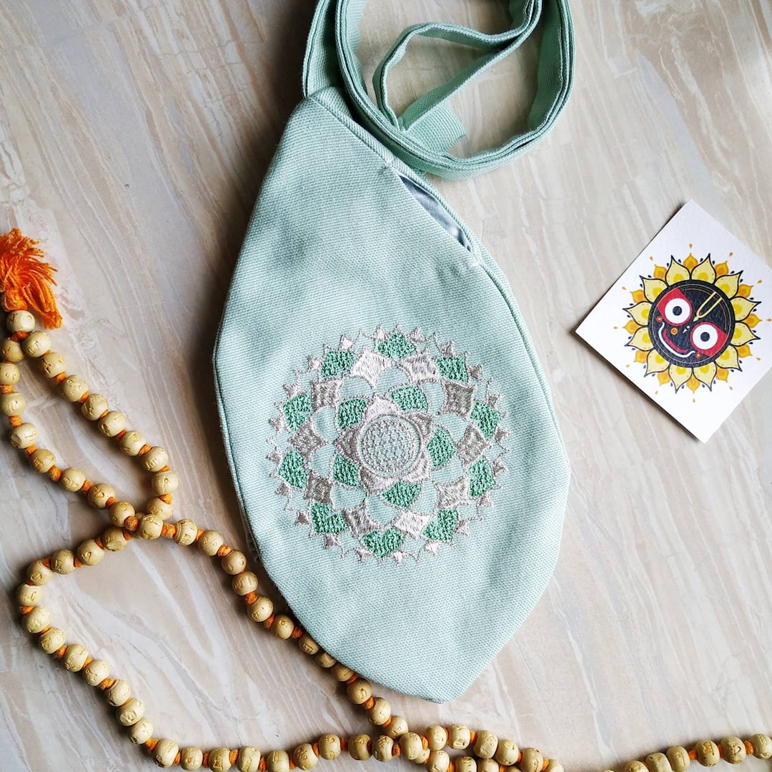 Embroidered Japa Bag. Prayer Bag. Meditation Bag. Embroidered Mandala ...