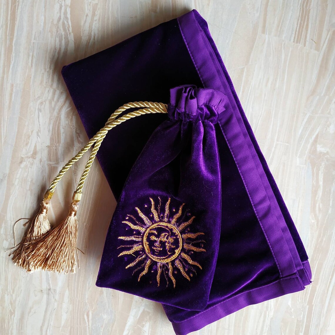 Tarot Bag With Embroidery and Tablecloth Without Embroidery. Case for ...