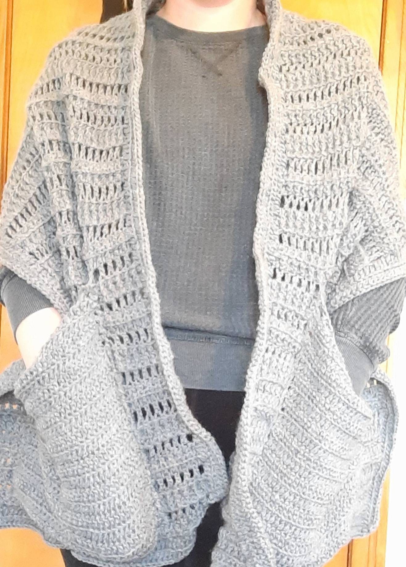 Digital Download - Oversized Shawl Wrap Scarf With Pockets - Written ...