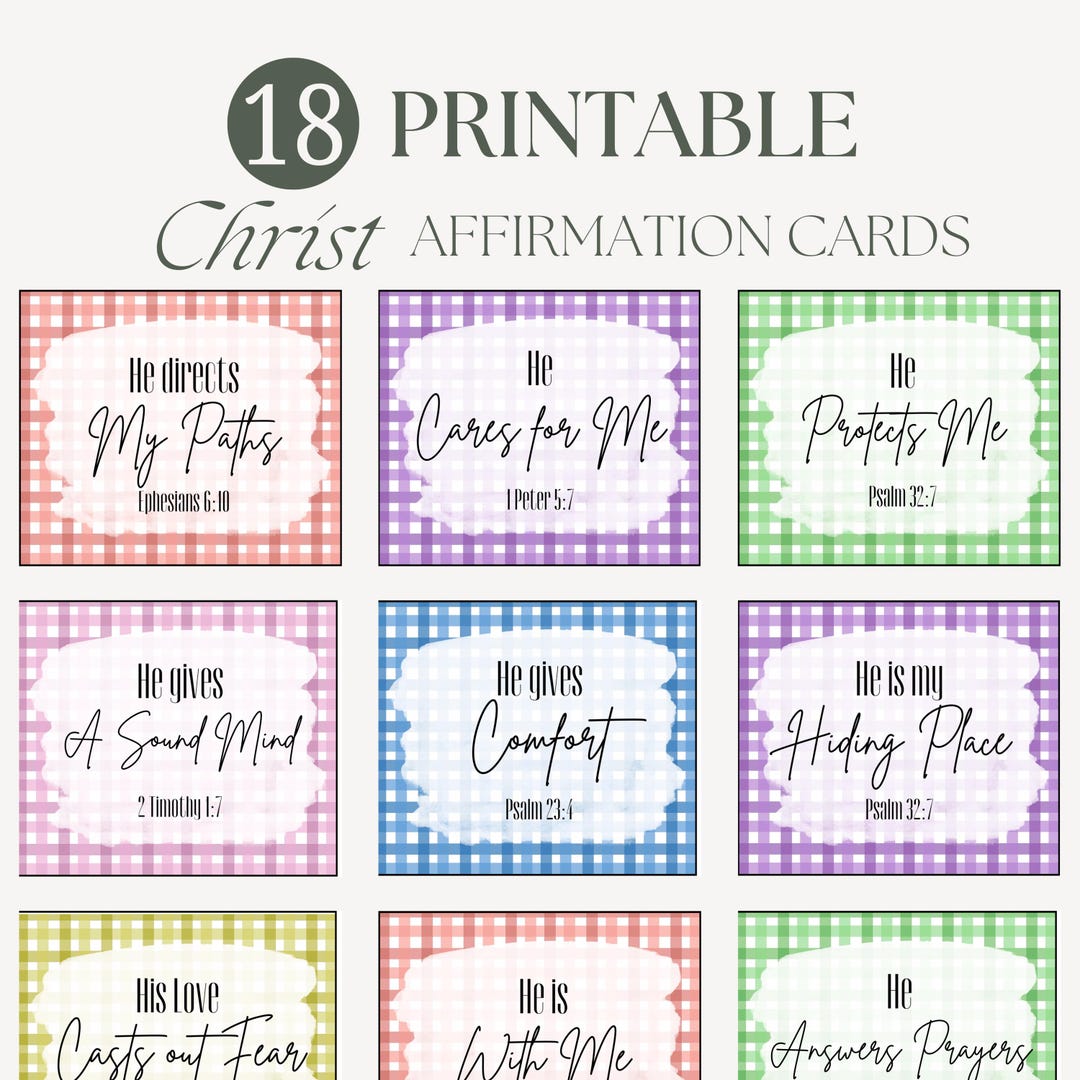 Christ-centered Affirmation Cards | Bible Verse Cards | Daily ...