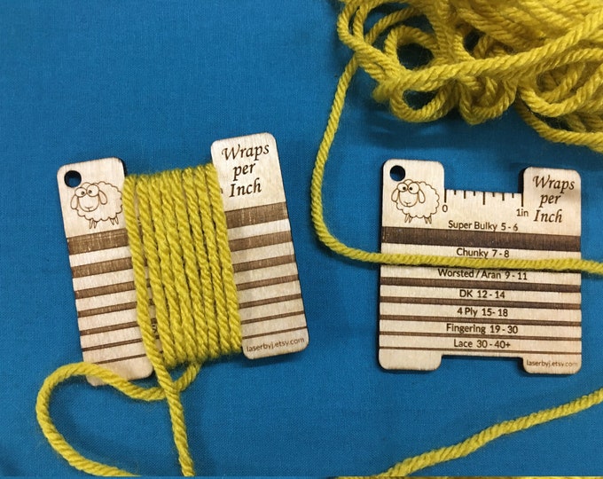 Hand Turned WPI Gauge Wraps per Inch Tool for Measuring Yarn Thickness ...