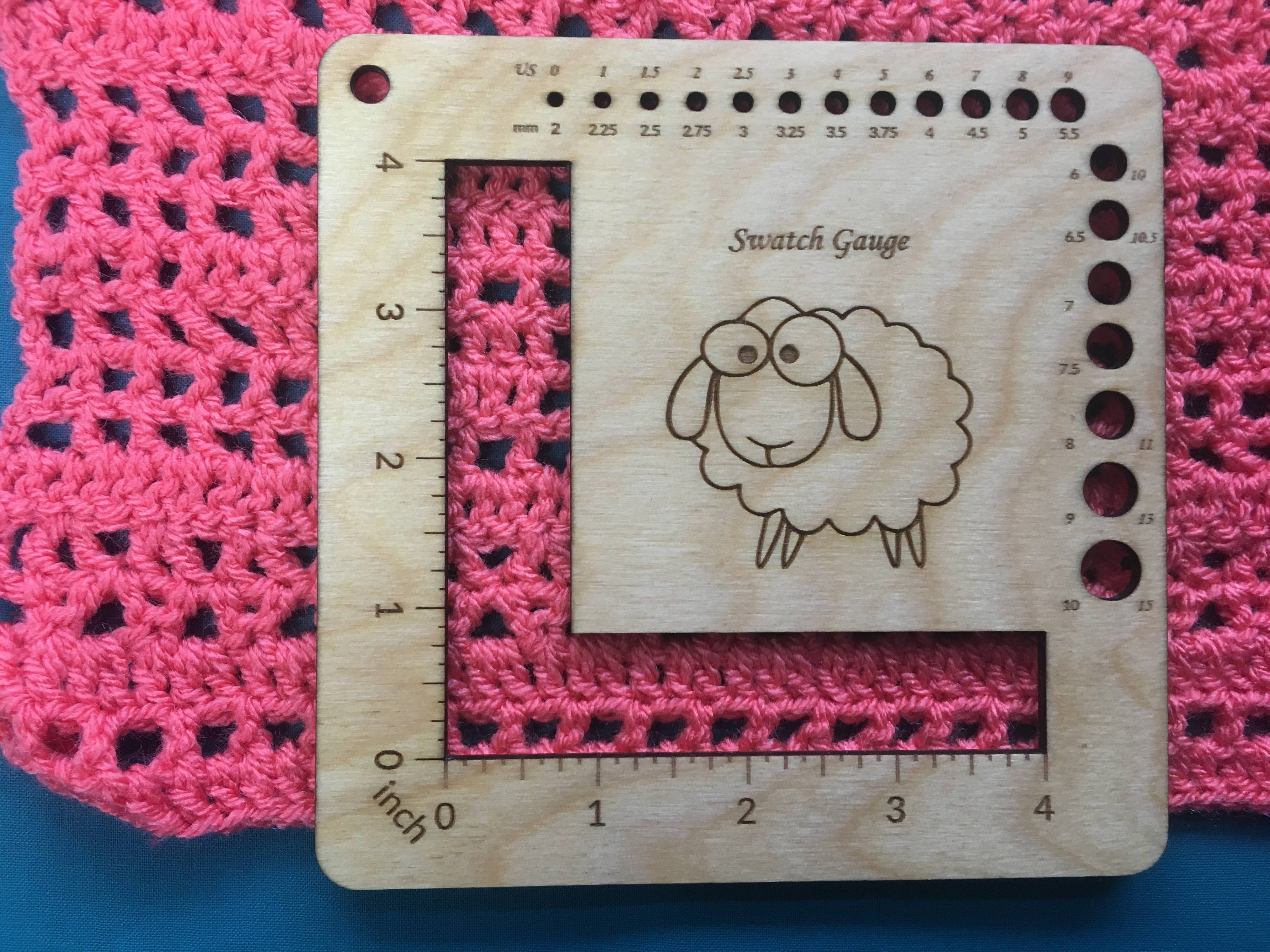 Crochet and Knitting Swatch Gauge Wooden Swatch Tool - Etsy