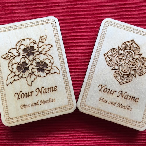 Craft Needle Holder Wood Box With Magnet Needle Minder - Etsy