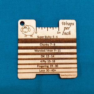 Wooden Wraps per Inch Gauge: Yarn Thickness Tool - Etsy UK