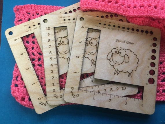 Crochet and Knitting Swatch Gauge Wooden Swatch Tool - Etsy
