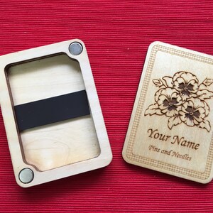 Wooden Needle Case, Craft Box With Magnet Needle Minder, Embroidery ...