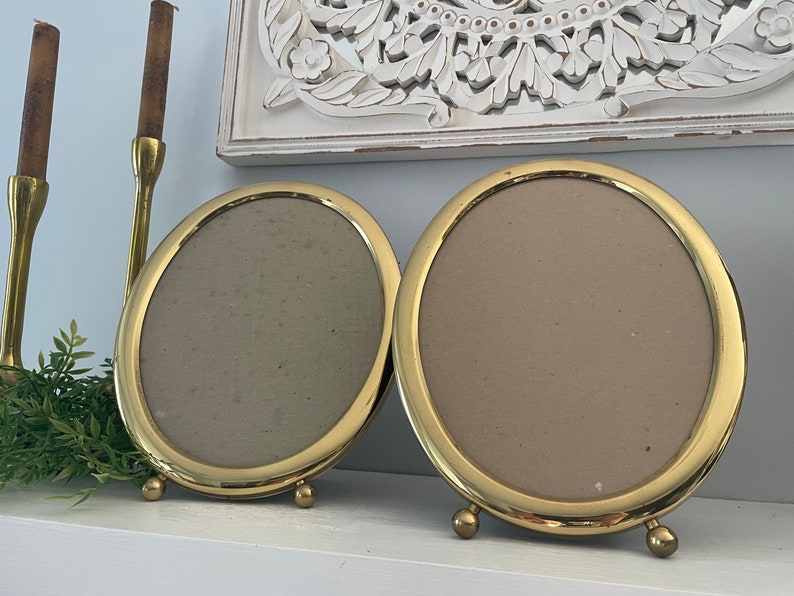 Vintage Oval Solid Brass Picture Frame - Etsy