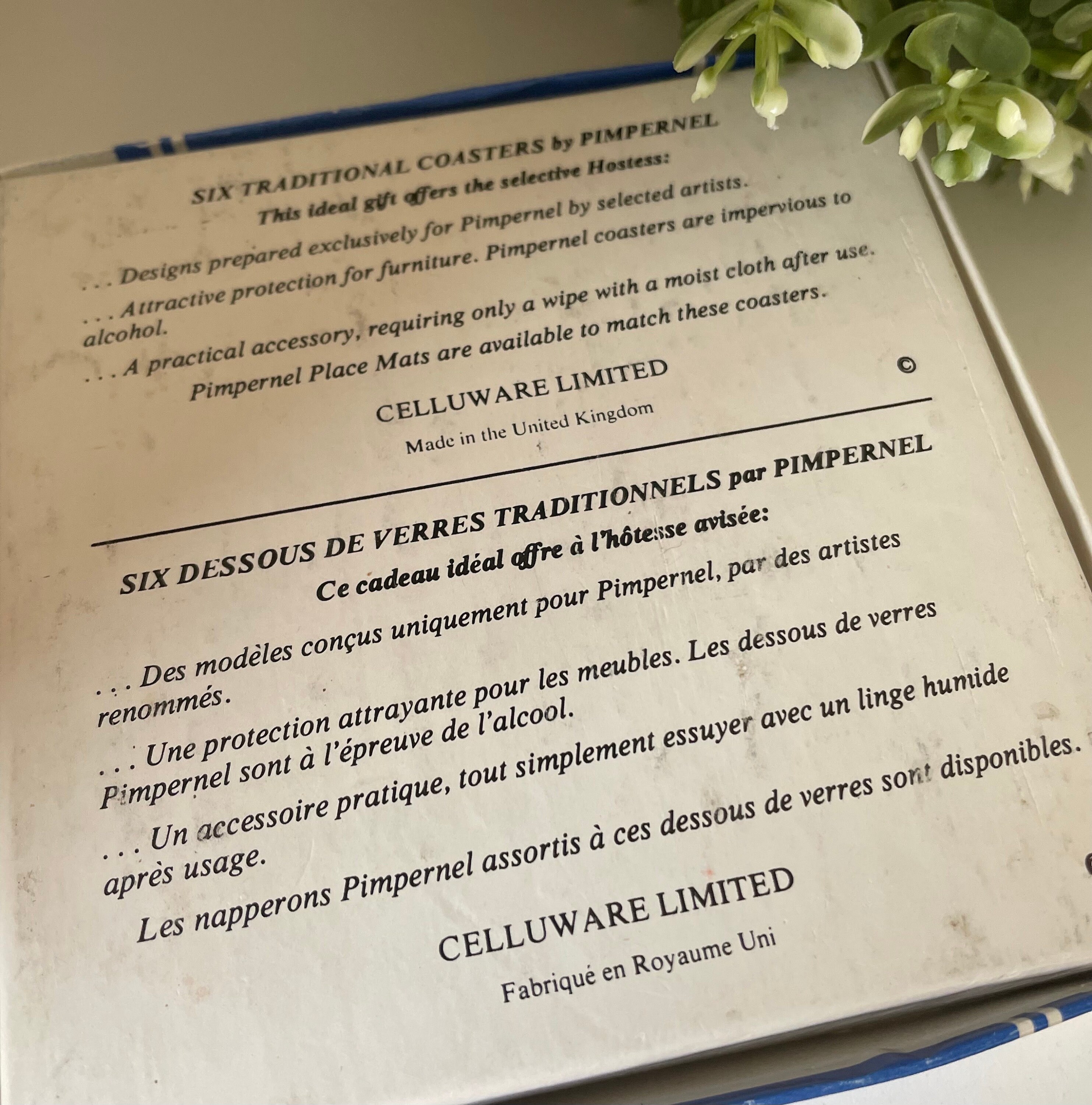 Vintage Coaster Set Pimpernel Lacquer Coasters Six Traditional Coasters ...