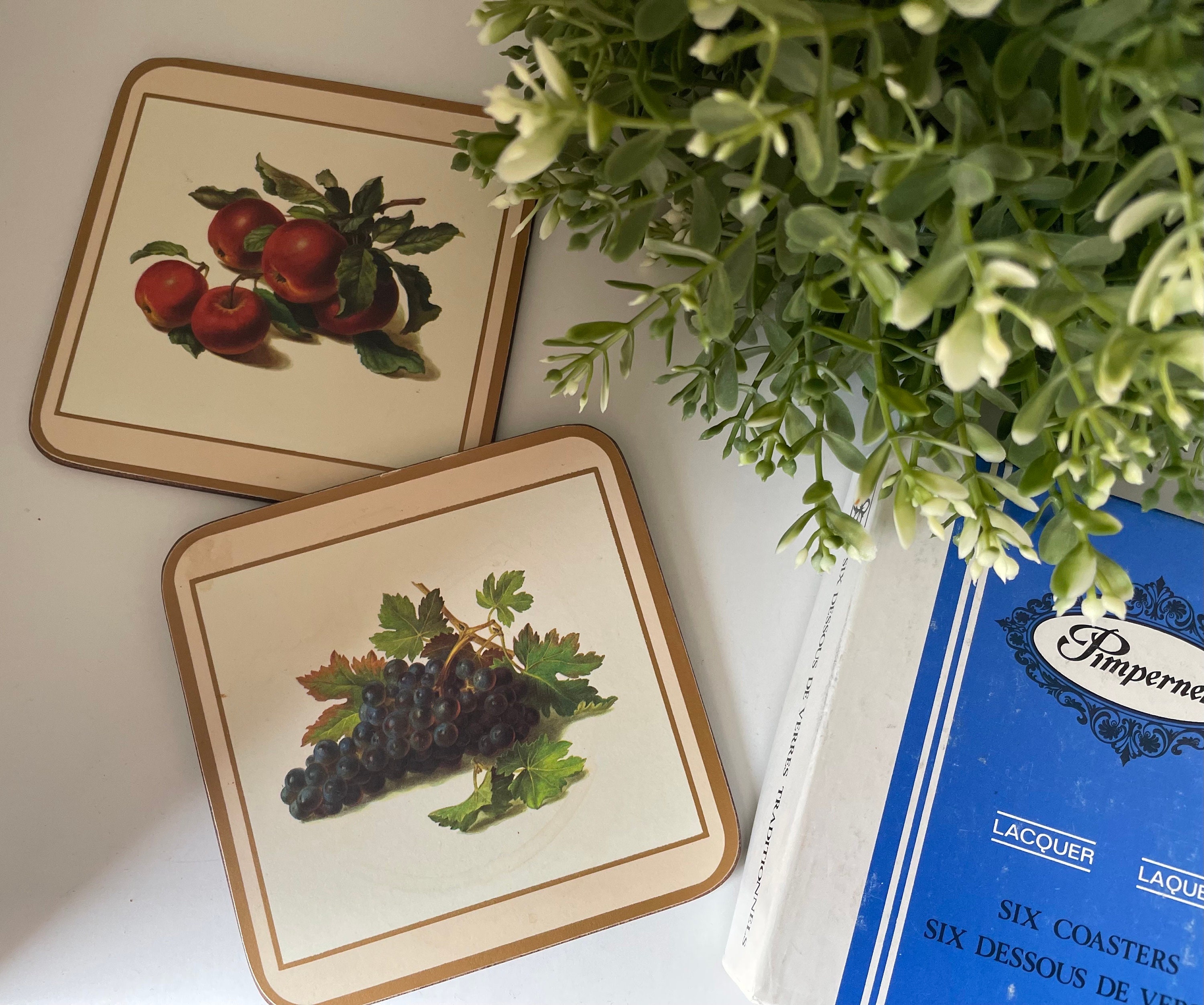 Vintage Coaster Set Pimpernel Lacquer Coasters Six Traditional Coasters ...