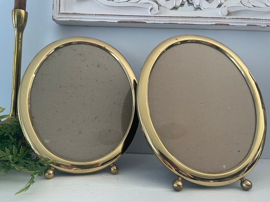 Vintage Oval Solid Brass Picture Frame - Etsy