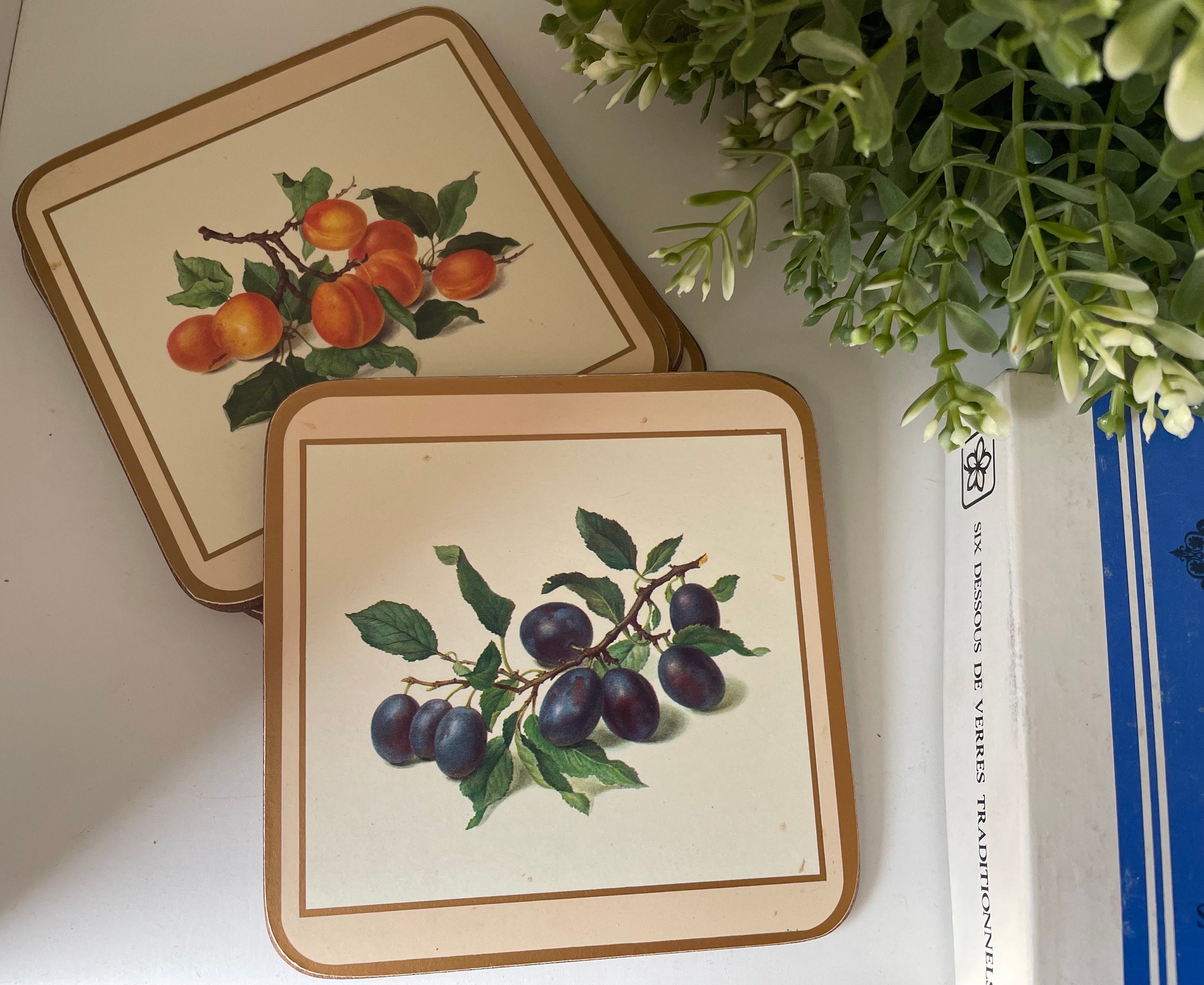 Vintage Coaster Set Pimpernel Lacquer Coasters Six Traditional Coasters ...