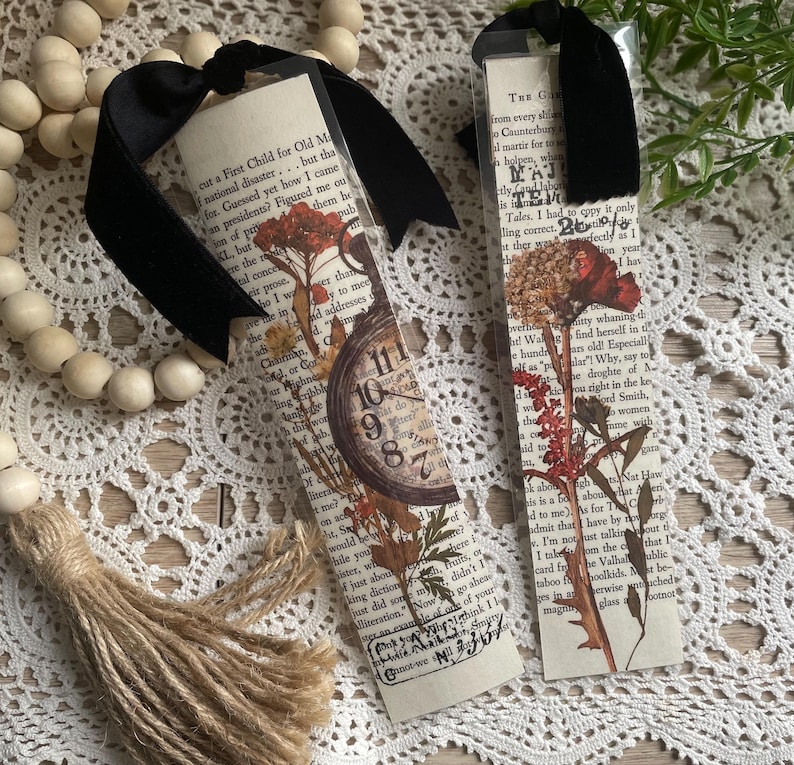 Upcycled Bookmarks | Recycled Bookmarks From Vintage Books | Handmade ...