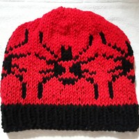 Spiderweb Halloween Beanie Spooky Spider Toque White Spiders Knitted ...