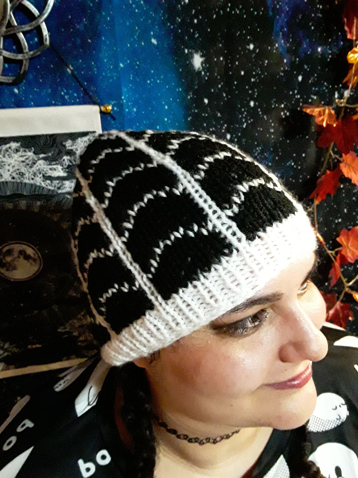 Spiderweb Halloween Beanie Spooky Spider Toque White - Etsy