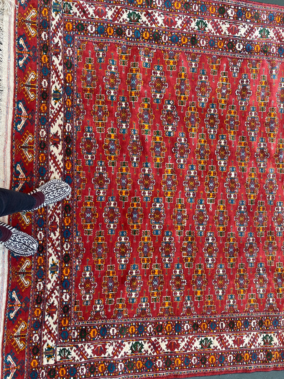 Hand Knotted Turkmen Yomud Wool Rug: 9’5”x 6’6” Area Rug - Etsy