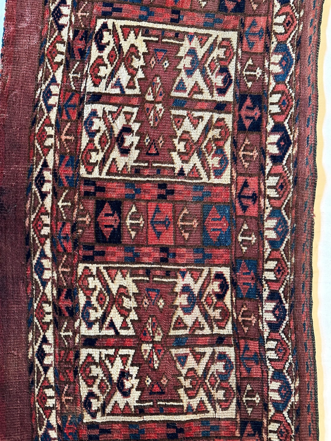 Antique Turkmen Yomud Torba Rug: 1875 Collectible Wool Rug - Etsy
