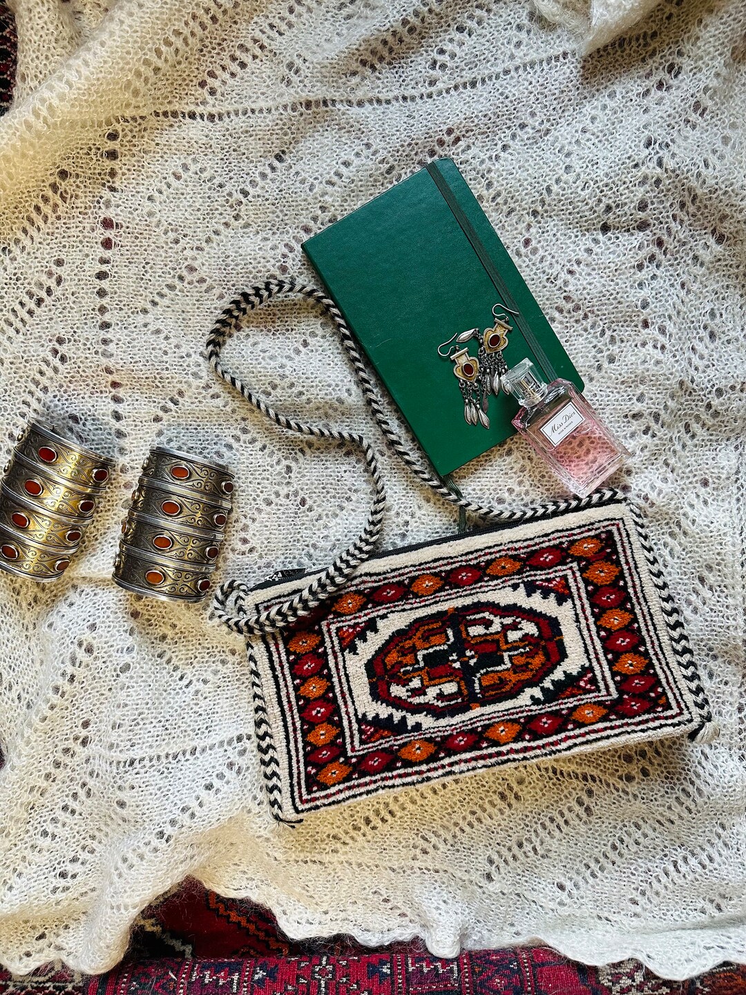 Turkmen Purse (vintage Tekke Design; Göl Bag; Handmade and Hand-knotted ...