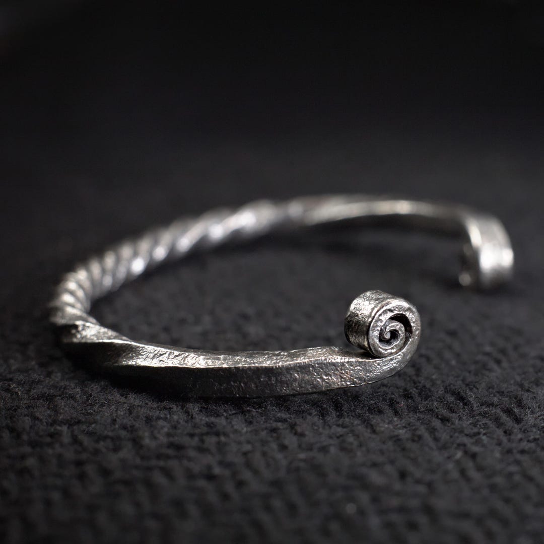 Forged Iron Bracelet - Viking Forged Bracelet, Men's Medieval Bracelet ...