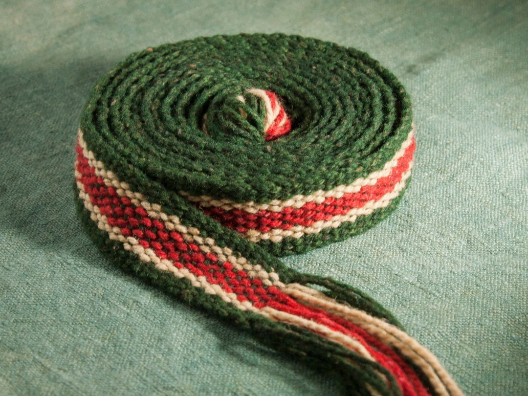 Middeleeuwse wollen riem, handgeweven band, Viking-riem, Slavische bies ...