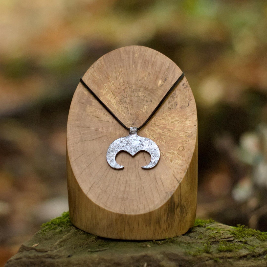 Metal Moon Pendant - Viking Medieval Necklace, Crescent Necklace ...