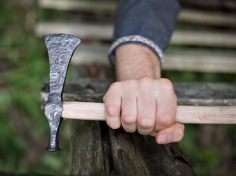 Viking Axe Head - Hand Forged Medieval Axe Head Replica Made of Carbon ...