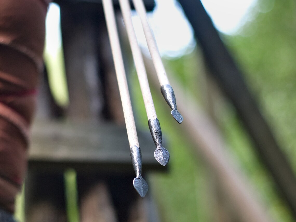 Hand Forged Arrowhead, Viking Arrowhead, Medieval Replica, Leaf-shaped ...