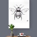 Honey Bee, Hand Drawn , Digital Download, Printable Art, Black and ...
