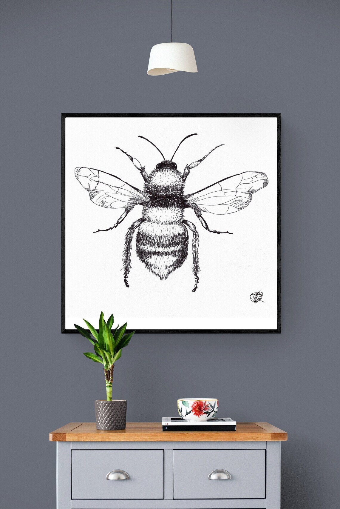 Honey Bee, Hand Drawn , Digital Download, Printable Art, Black and ...
