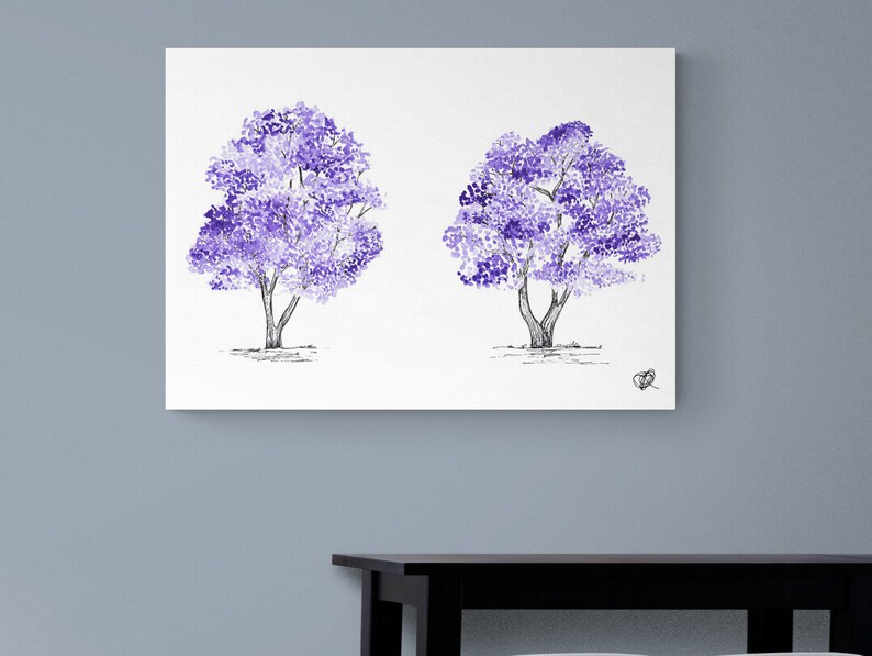 Trees, Jacaranda, Water Colours, Hand Drawn, Digital Download ...