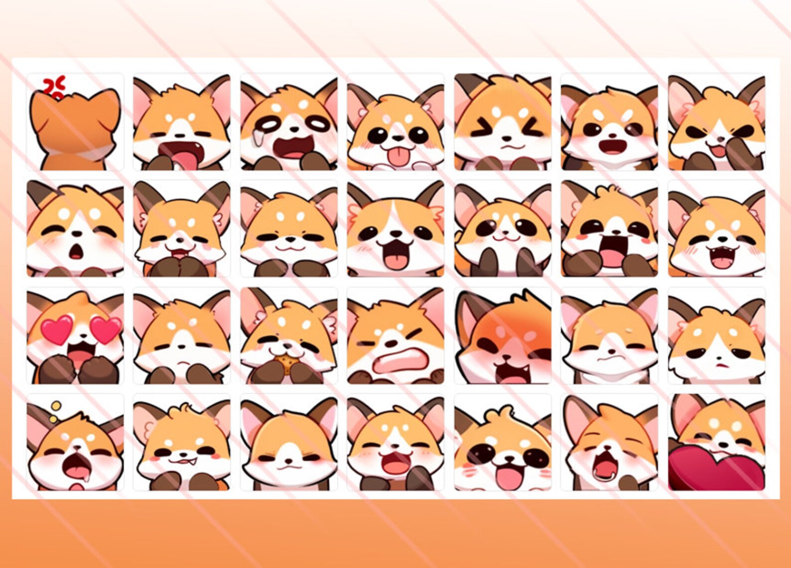 28 Cute Corgi Fox Emote for Streaming/discord // MEGA PACK - Etsy