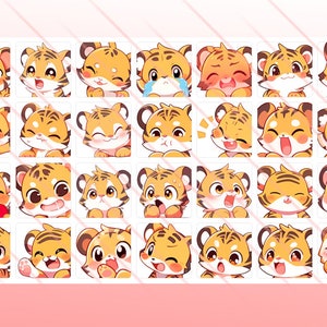 28 Cute Tiger Emote for Streaming/discord // MEGA PACK - Etsy
