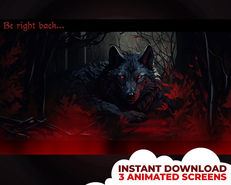 Animated Red Wolf With Fog // Stream Scene // Looping Scenes // Be ...