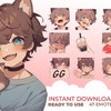 Cute Chibi Kitty Cat Anime Girl Twitch / Discord Emote Pack Cat Girl ...