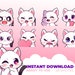 28 Cute White Cat Emote for Streaming/discord // MEGA PACK - Etsy