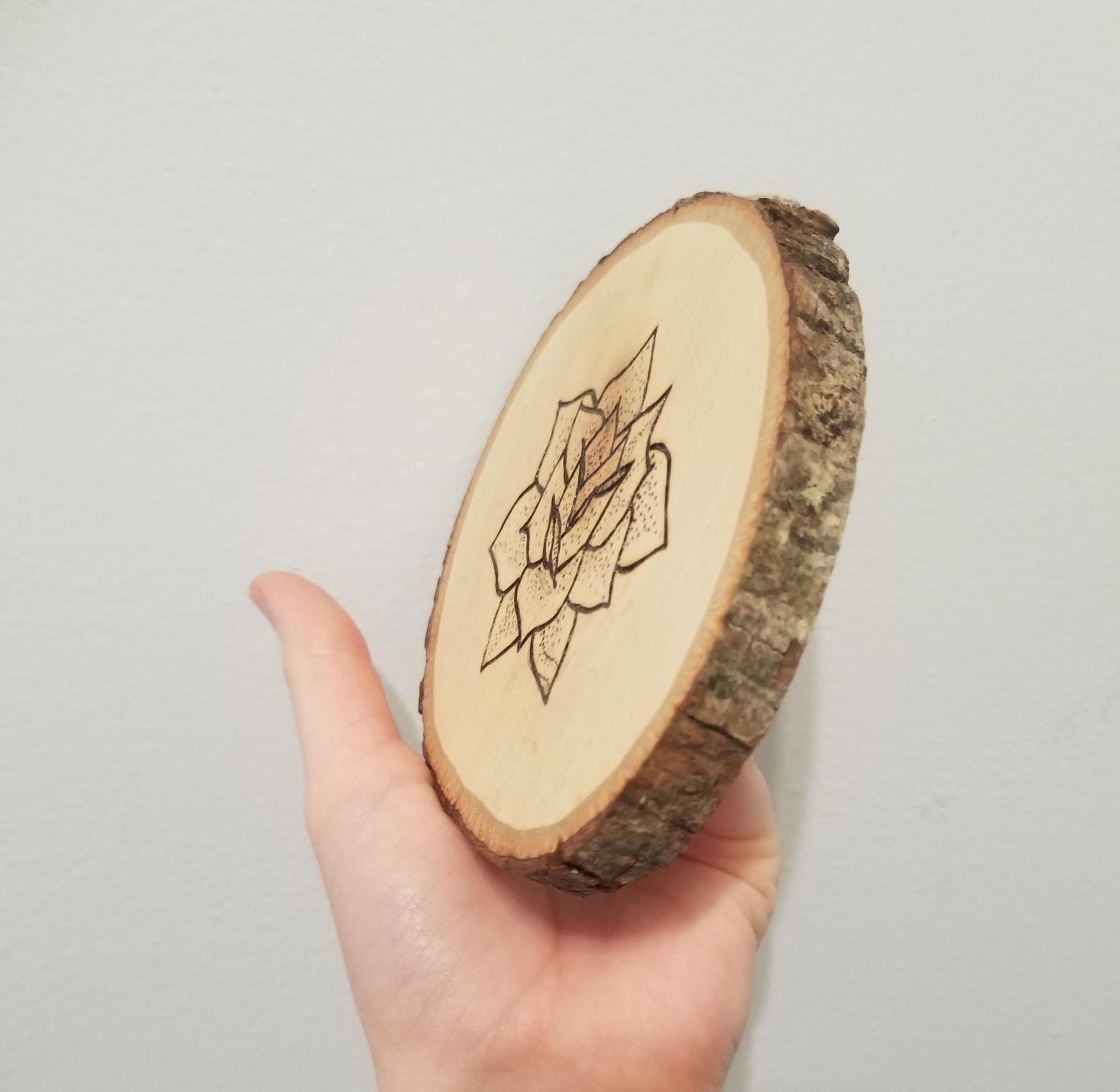 Rose Flower Wall Art Woodburning Pyrography Gift Forever Flower Gift ...