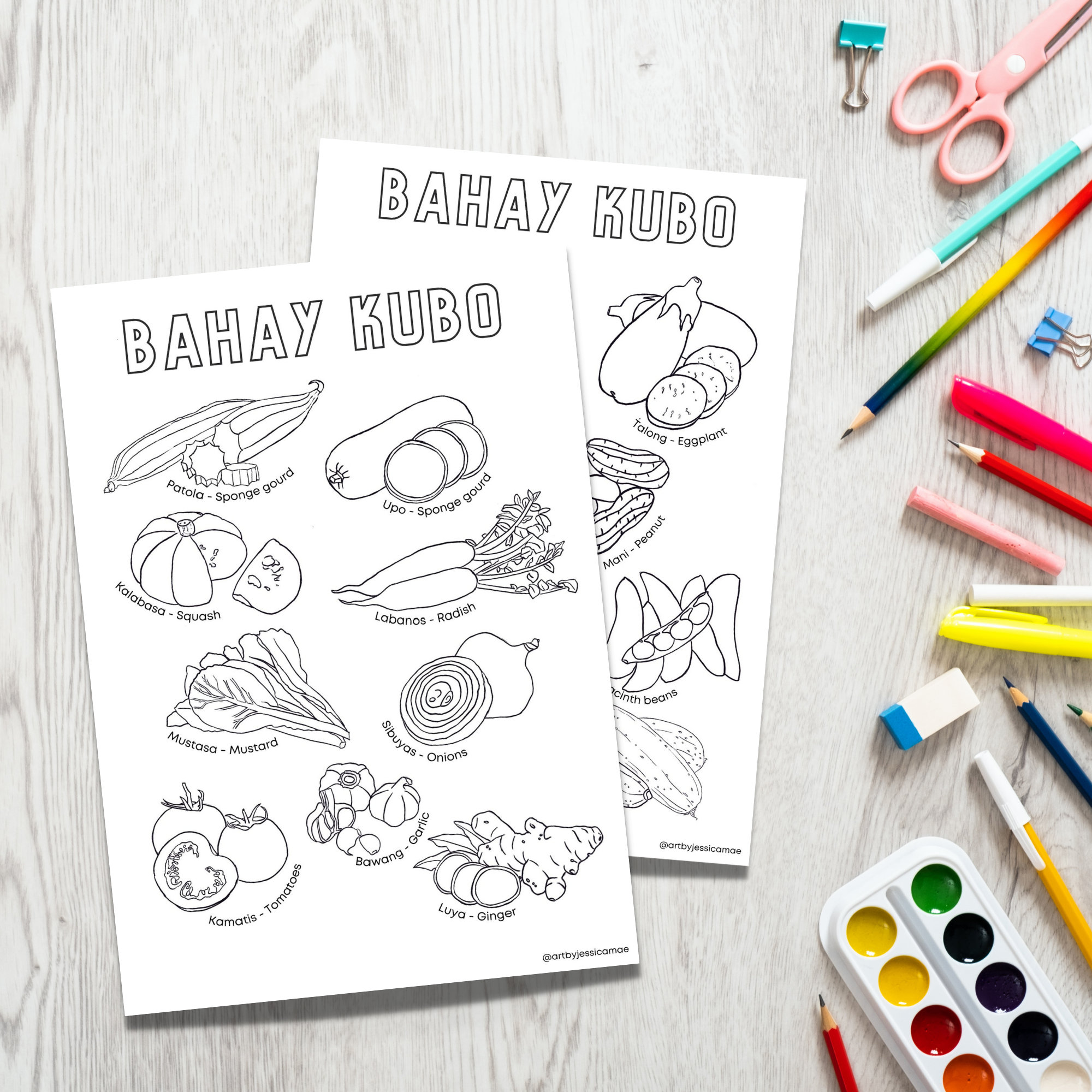 Philippines Colouring Page Colour & Learn Tagalog English | Etsy