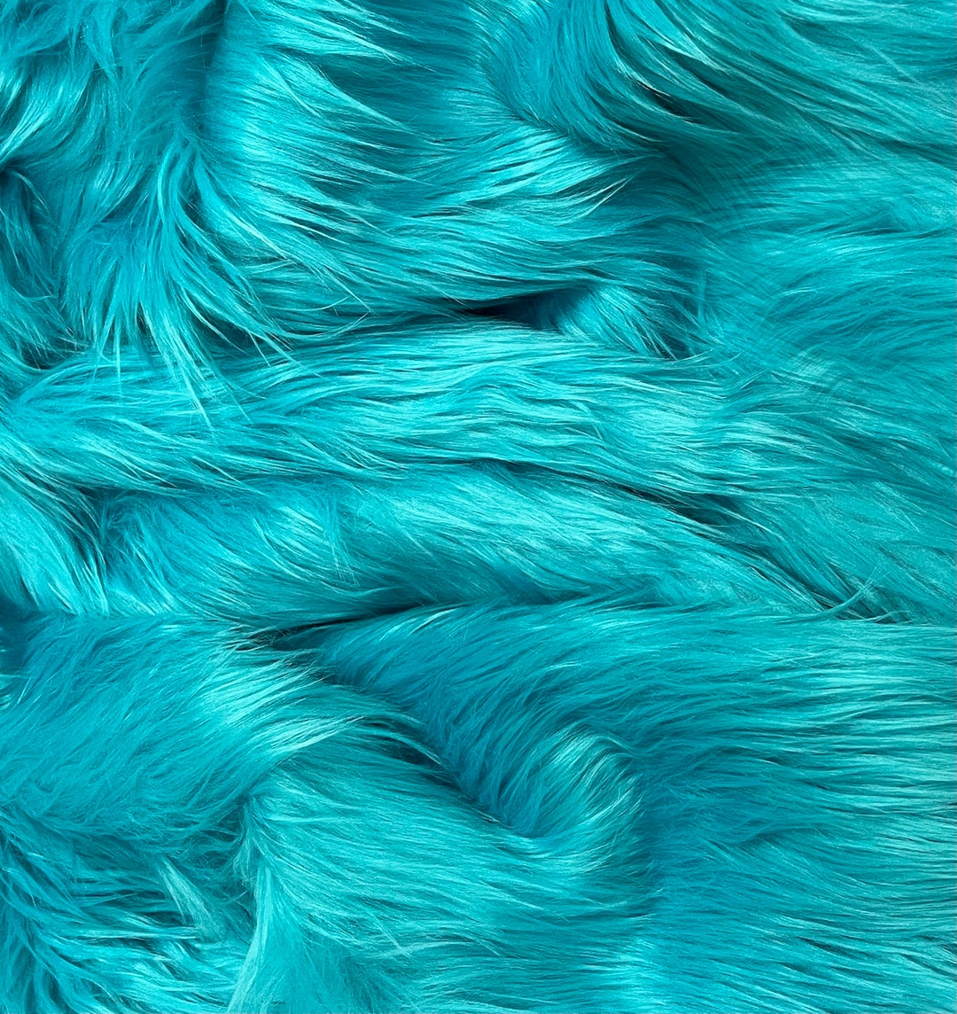 Eovea - Shaggy Faux Fur Fabric - Turquoise - One Yard - 60" X 36 ...