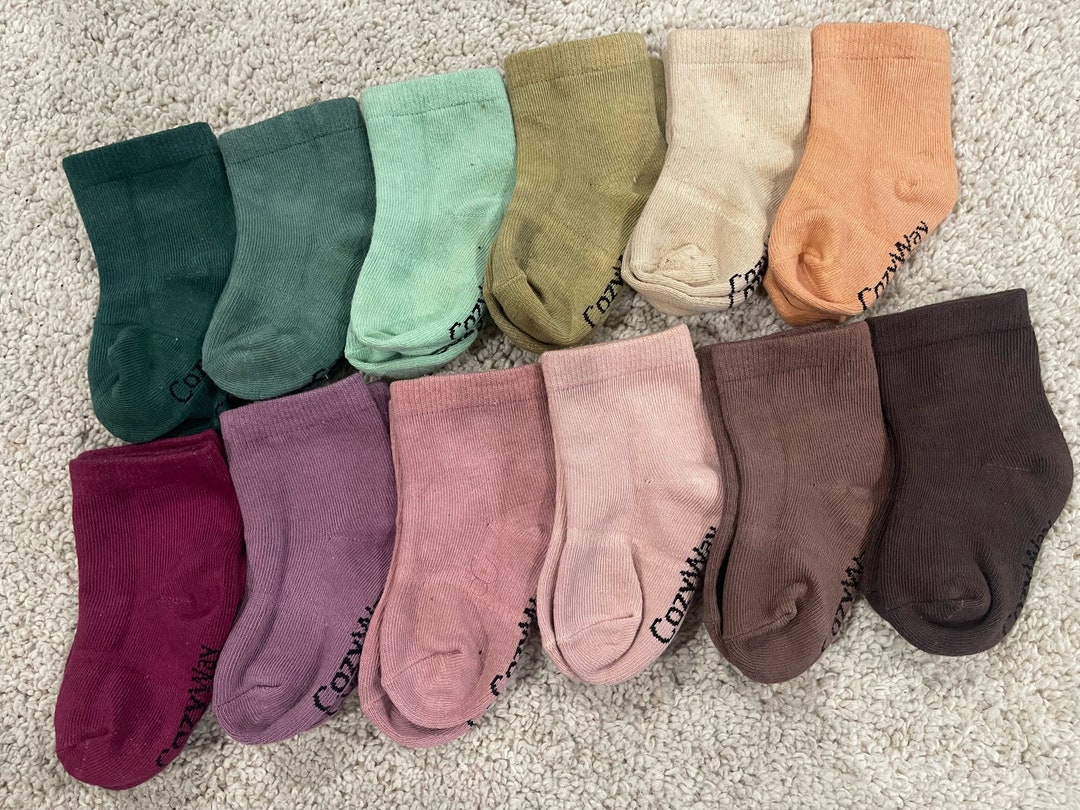 Kids/toddler/baby Crew Socks Hand Dyed Neutral Tones - Etsy