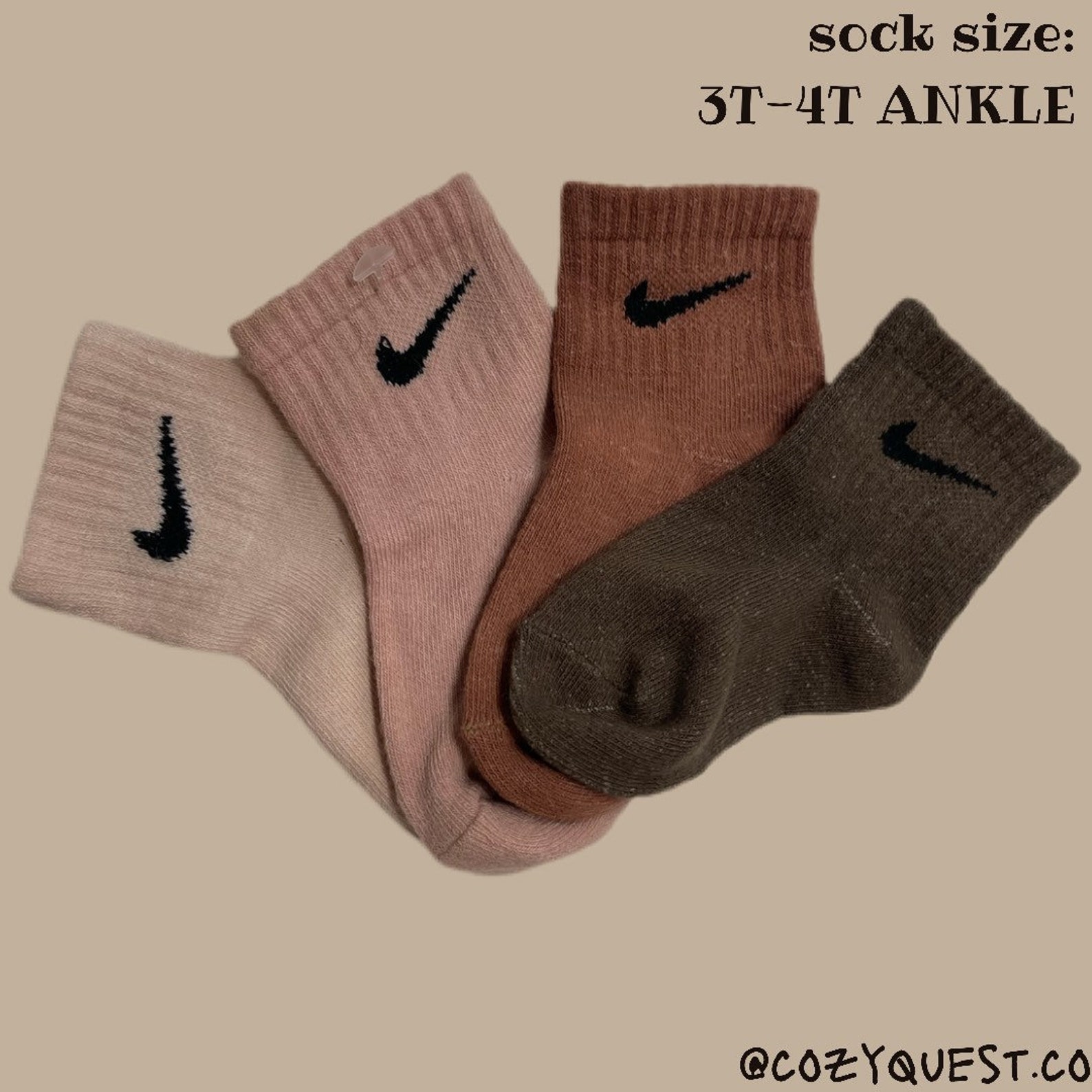 NIKE SOCKS Toddler/Youth/Baby Hand Dyed Neutral Tones | Etsy