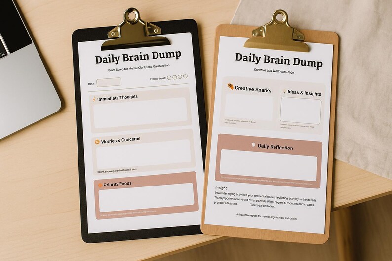 Daily Brain Dump Printable for Focus & Mental Clarity | PDF Download - Etsy