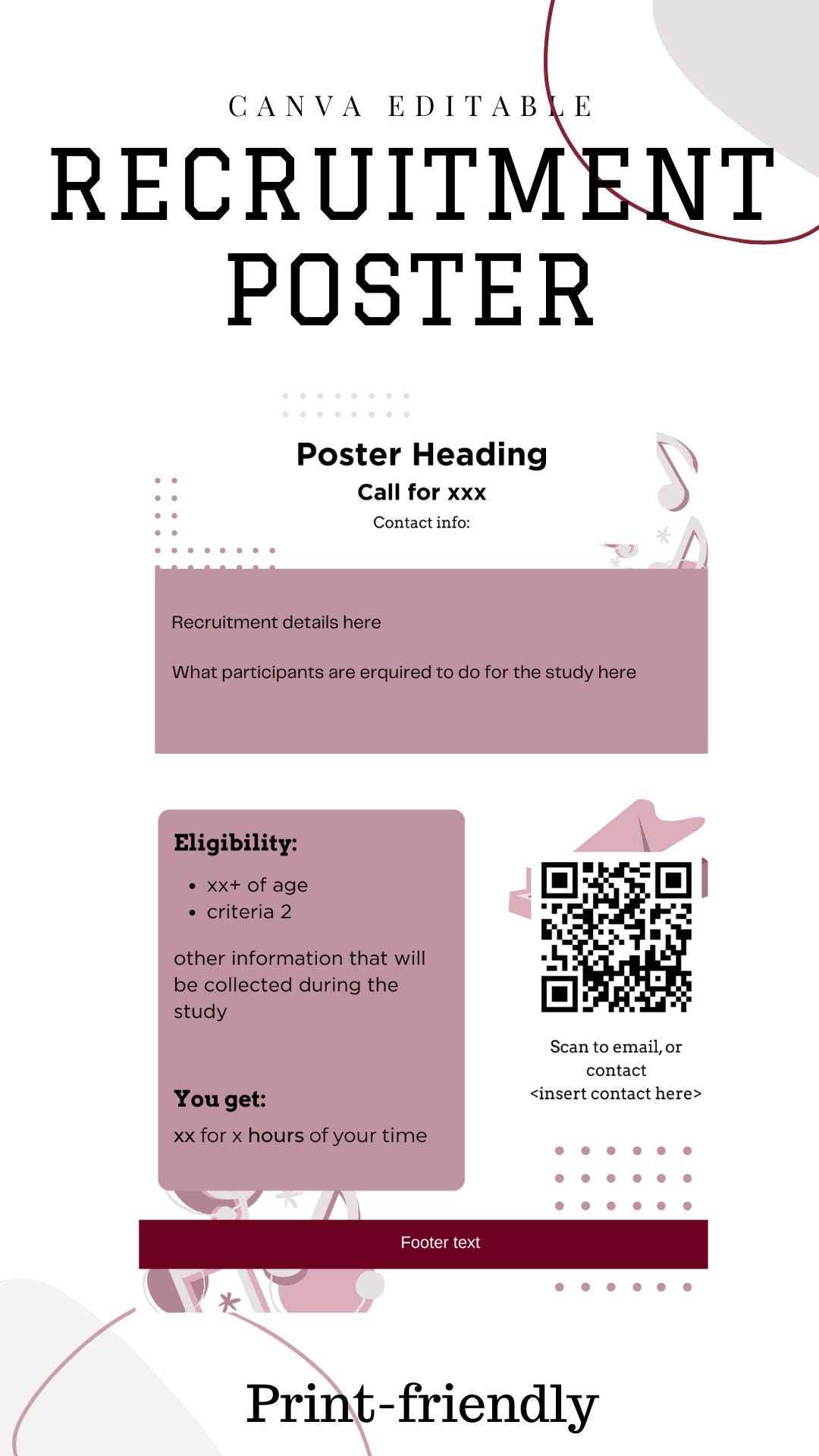 Editable Research Recruitment Poster Template | Canva Flyer (A4) - Etsy