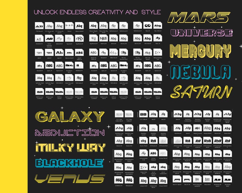 All in One Fonts Bundle Pack Premium Fonts Calligraphy Cricut Script ...